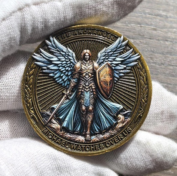 St. Michael Gold Coin - Archangel Protection Token – Sanctus Power Store
