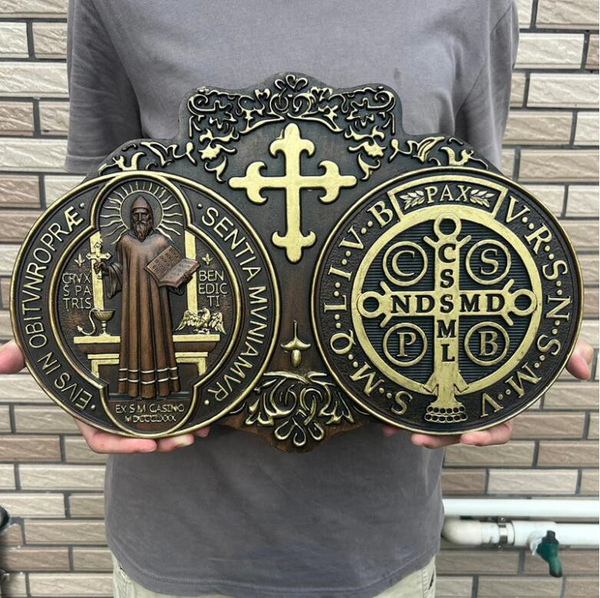 St. Benedict's Holy Symbol Wooden Plaque Home Decor – Sanctus Power Store