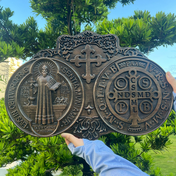 St. Benedict's Holy Symbol Wooden Plaque Home Decor – Sanctus Power Store